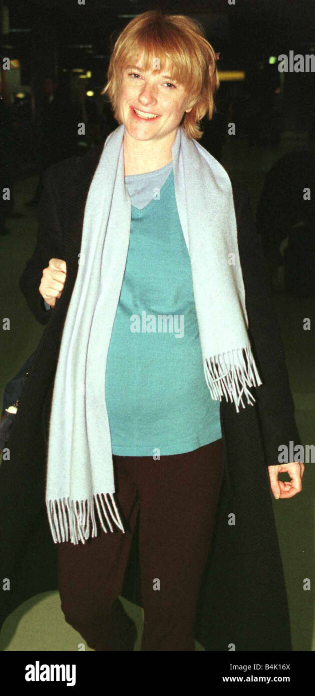 Jane Horrocks actress January 1999 arrives at Heathrow Airport seven ...
