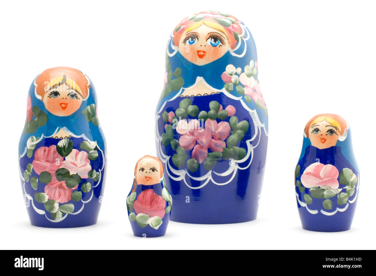 object on white Russian national souvenir wood doll Stock Photo - Alamy