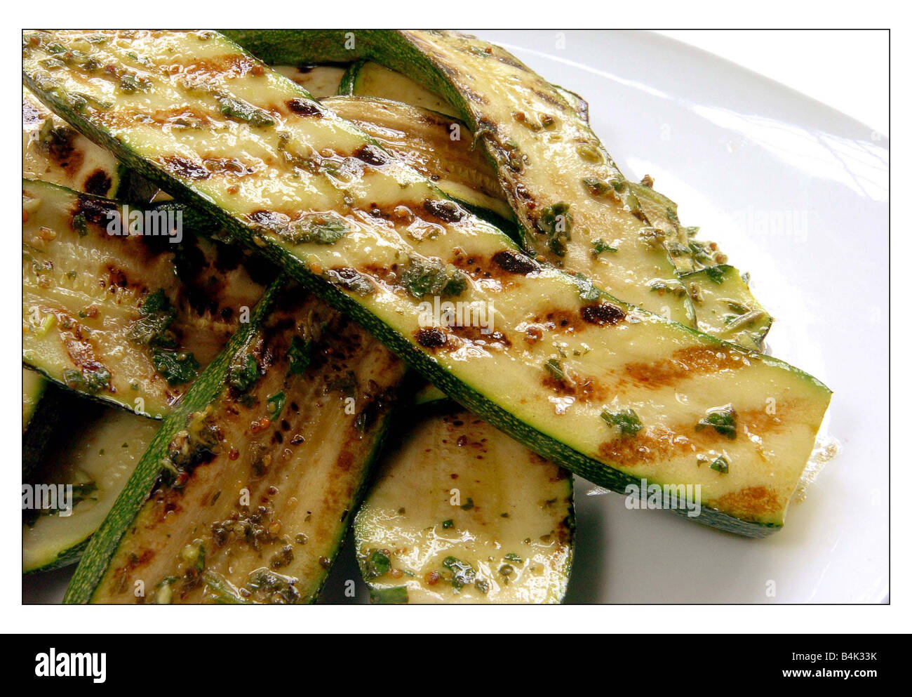 grilled courgettes with salsa verde Summer vegetarian food Stock Photo ...