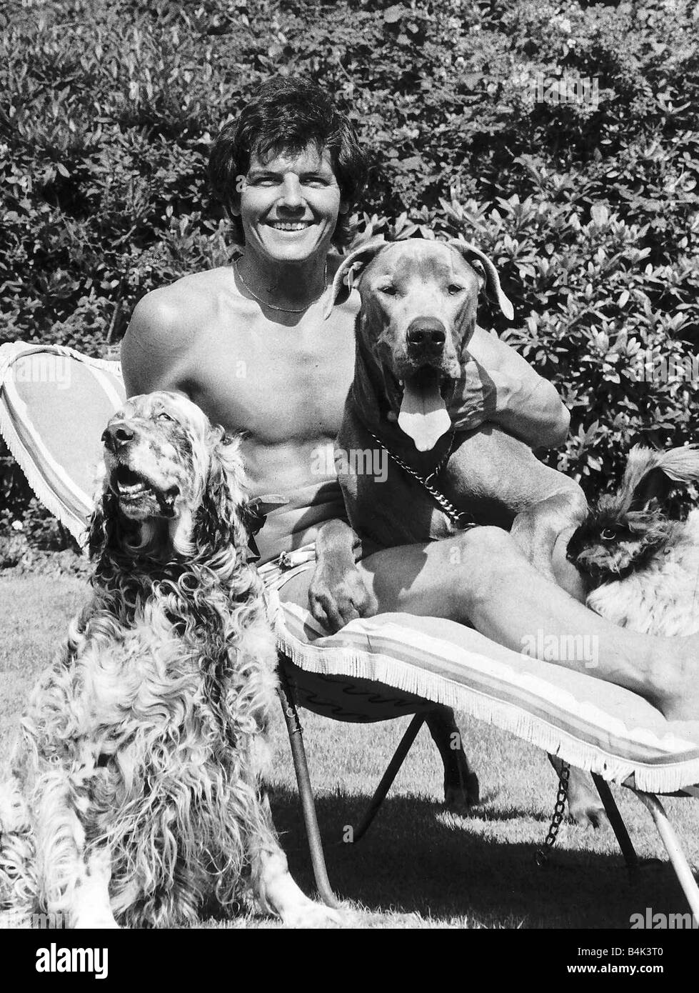 Jess Conrad singer and actor in his garden with two of his unwanted ...