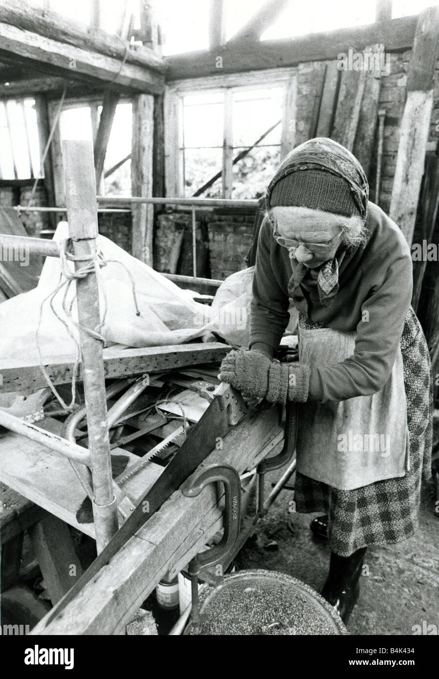 Old lady sawing wood Miss May Savidge had her 500 year old house ...
