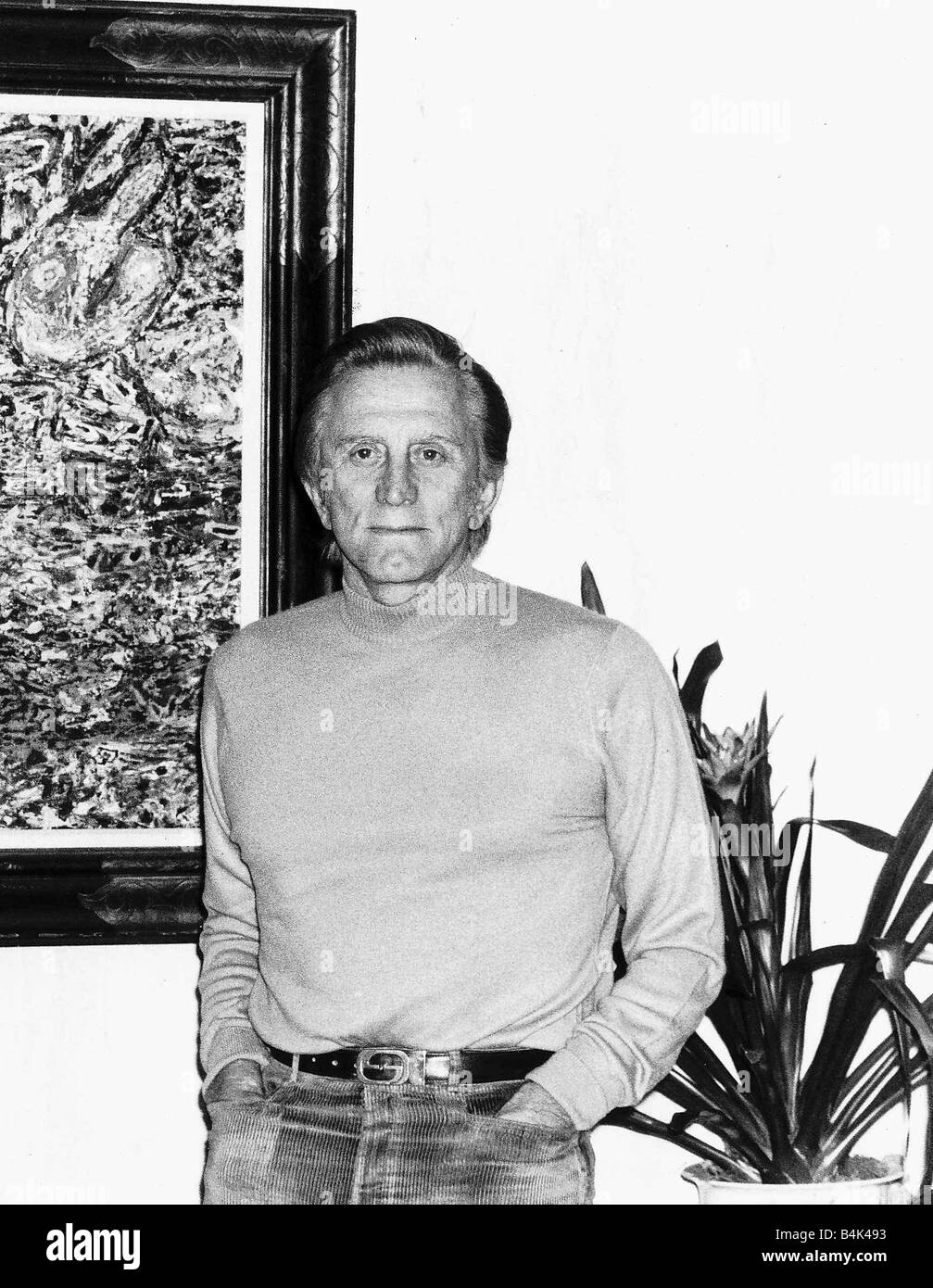 Kirk Douglas actor at home November 1983 DBase Stock Photo - Alamy
