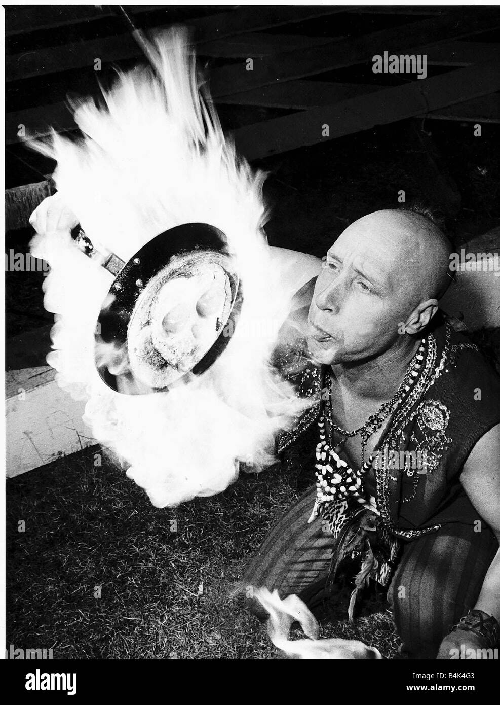 Fire eating circus Black and White Stock Photos & Images - Alamy