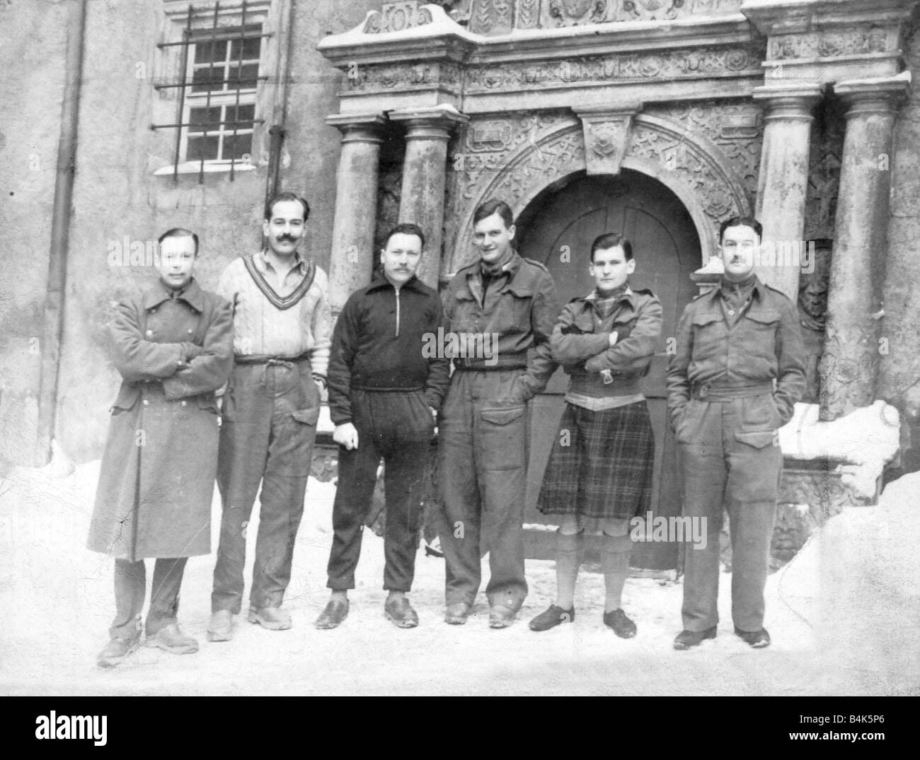World War Two Prisoners of War at Colditz camp POW army soldiers l r ...