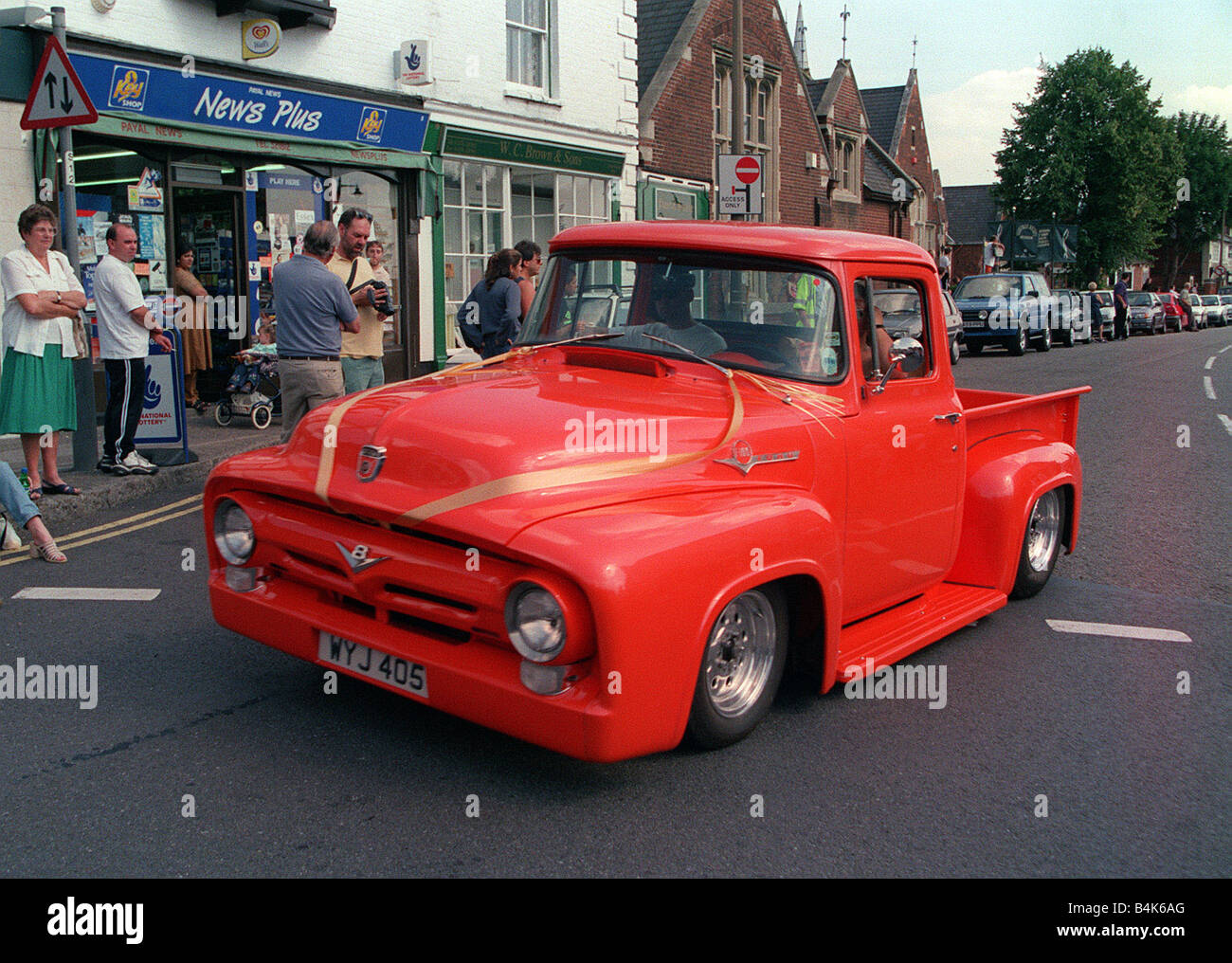 Red Custom Car Ford F100 Pickup Stock Photo - Alamy