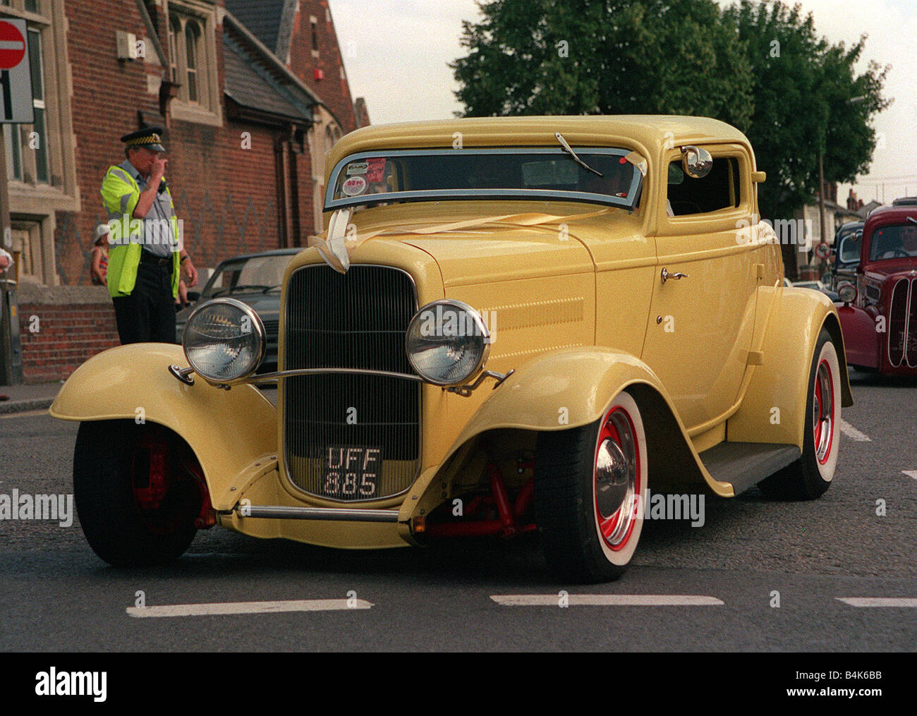 Yellow Custom Car Ford 3 Window Coupe Stock Photo - Alamy