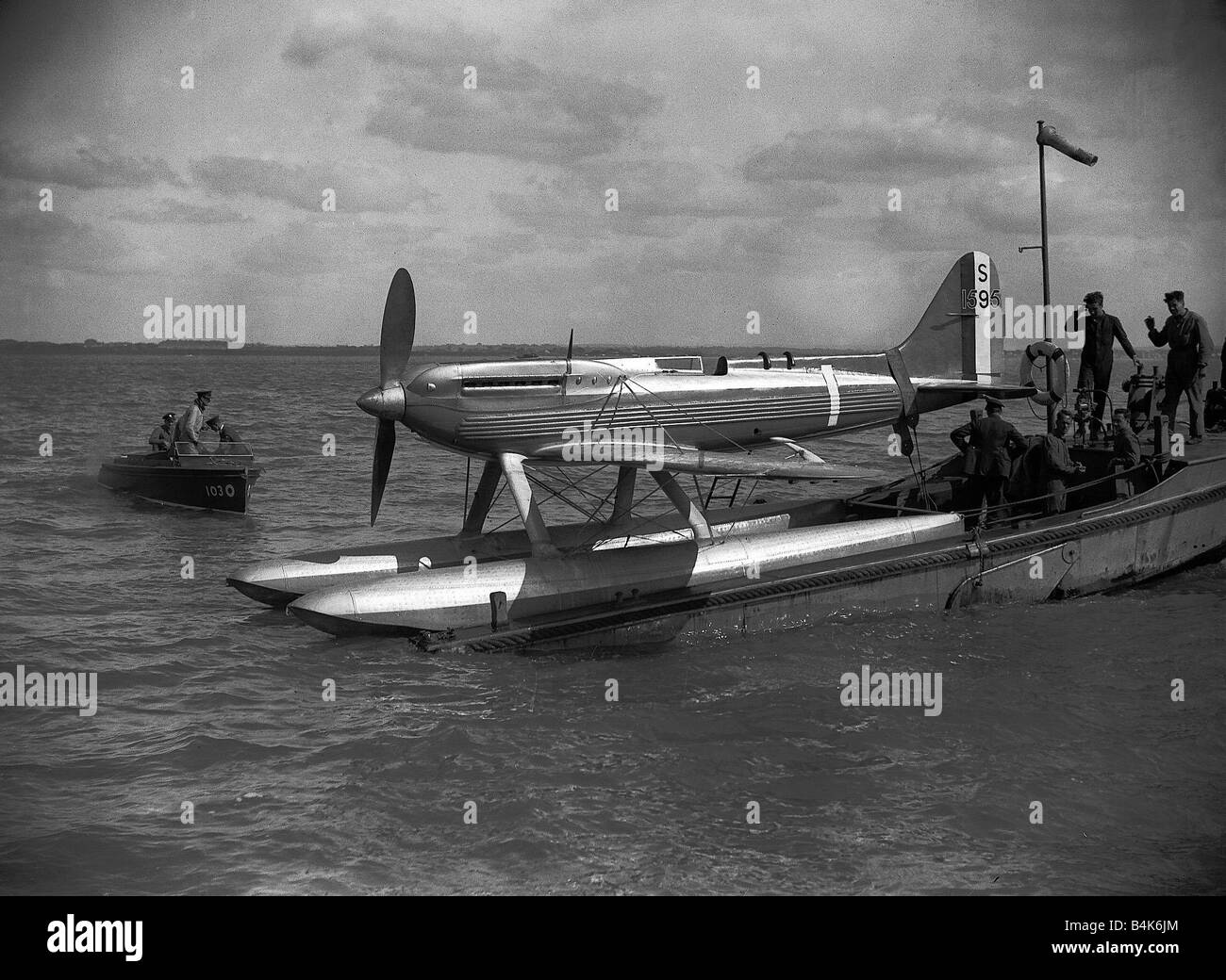 A Supermarine S6B Seaplane powered by a Rolls Royce engine seen here ...