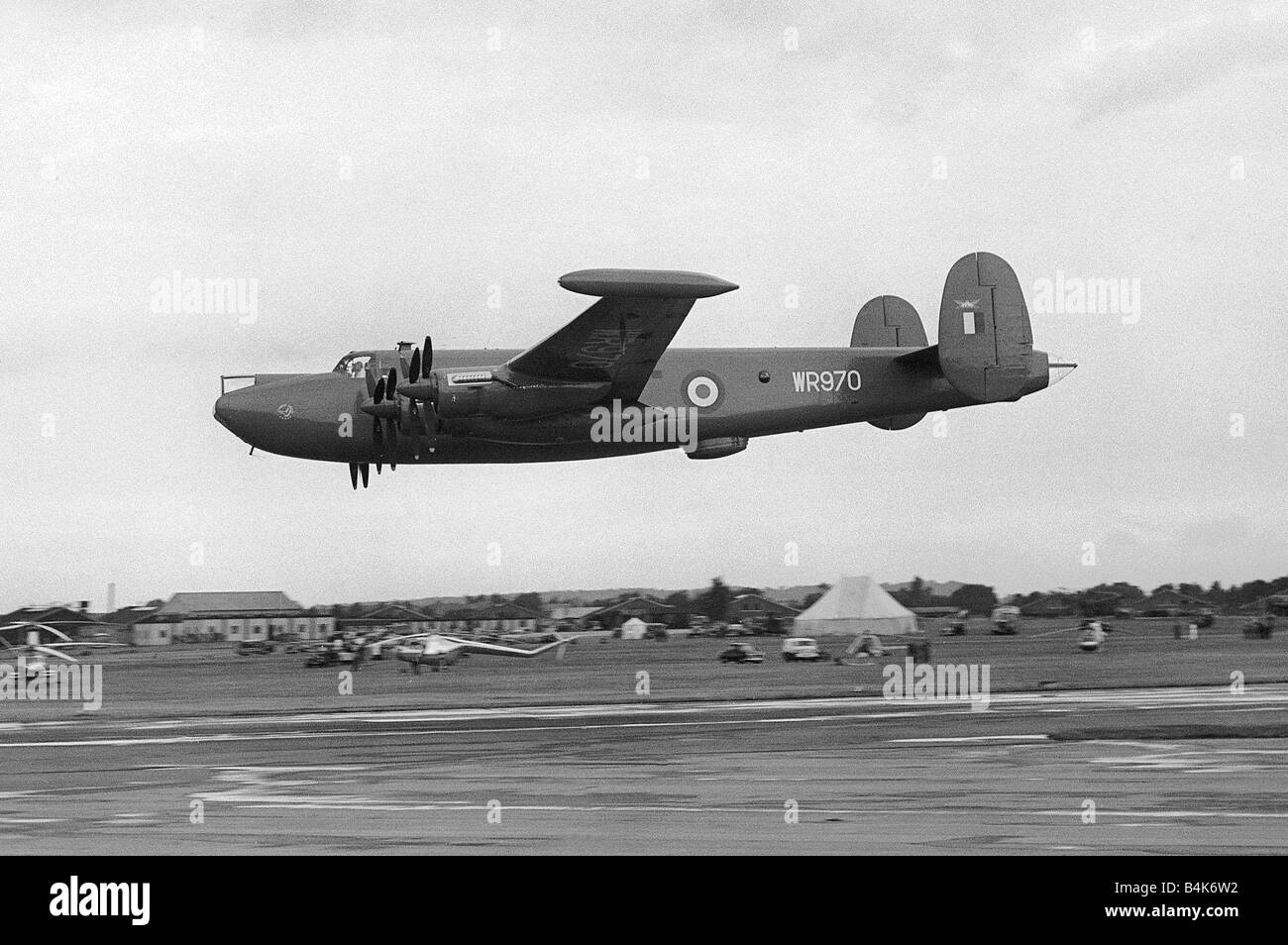 Aircraft AVRO Shackleton Mk3 Sept 1955 flying at low level down the ...