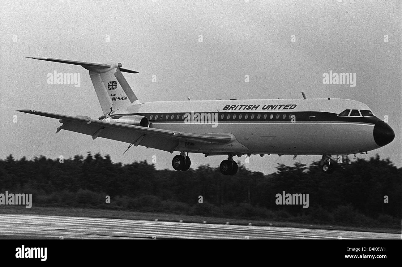 Aircraft BAC 1 11 in the colours of British United Aug 1963 at Hurn ...