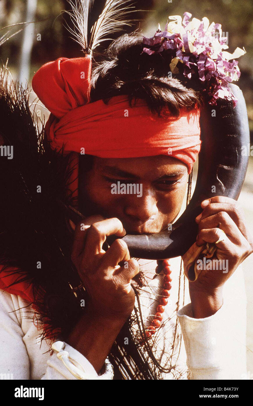 Indian Bihar Man Playing Horn 1990 Travel India People Musical ...