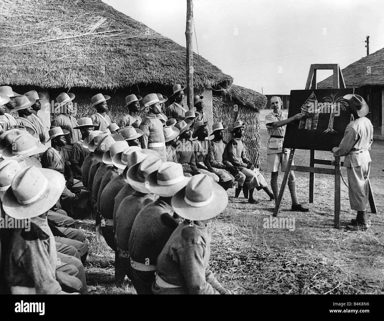 WW2 African recruits learning to speak English at the Engineer Training ...