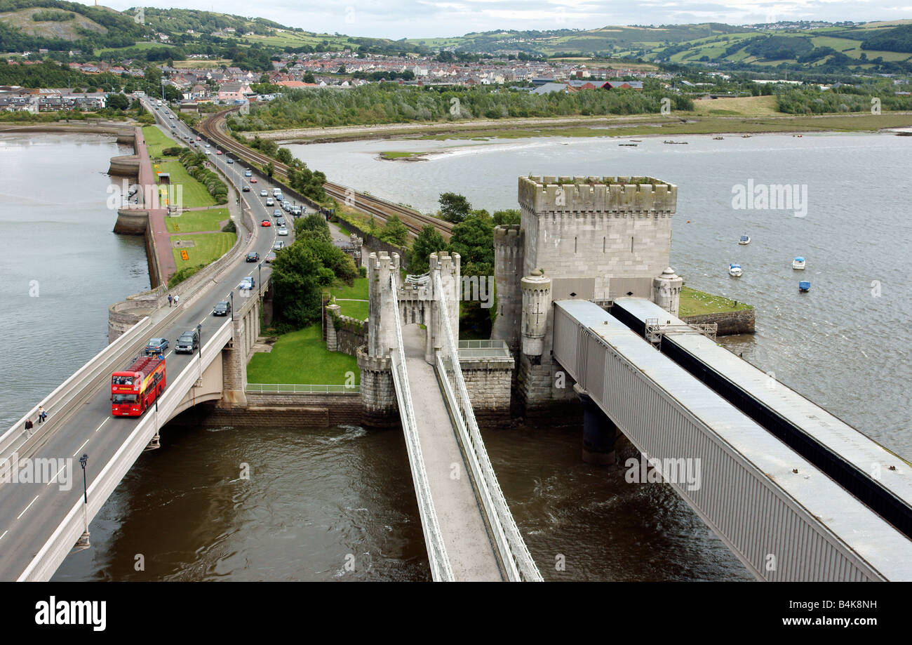 Conwy suspension bridge hi-res stock photography and images - Alamy