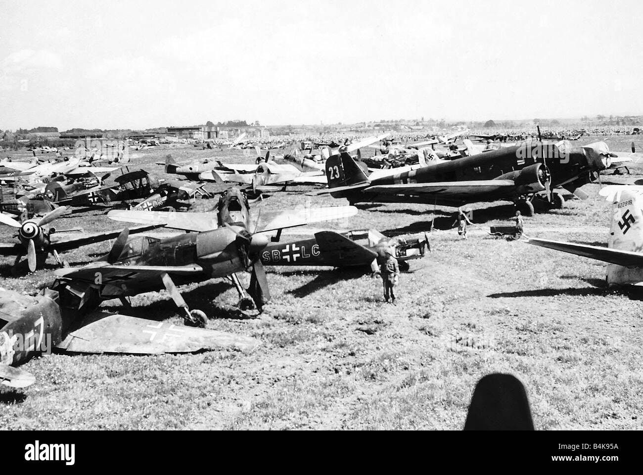 WW2 Luftwaffe Aerodrome May 1945 The end of the Luftwaffe Aeroplanes at ...
