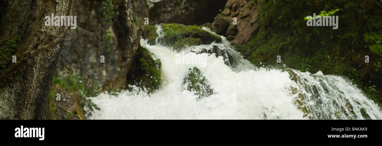 A panoramic picture of a waterfall Stock Photo - Alamy