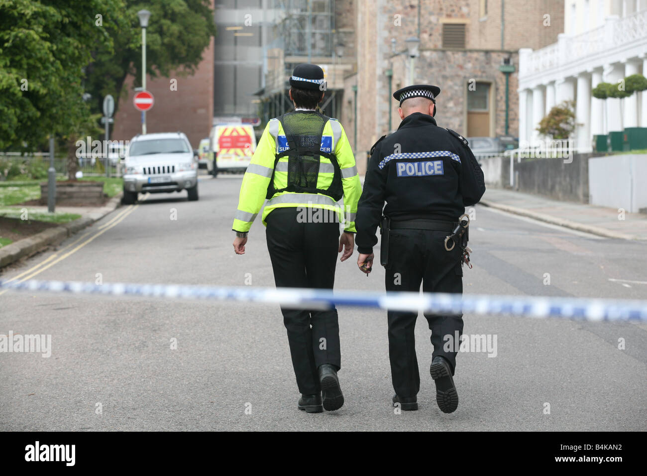 Police in Exeter City Centre Stock Photo - Alamy