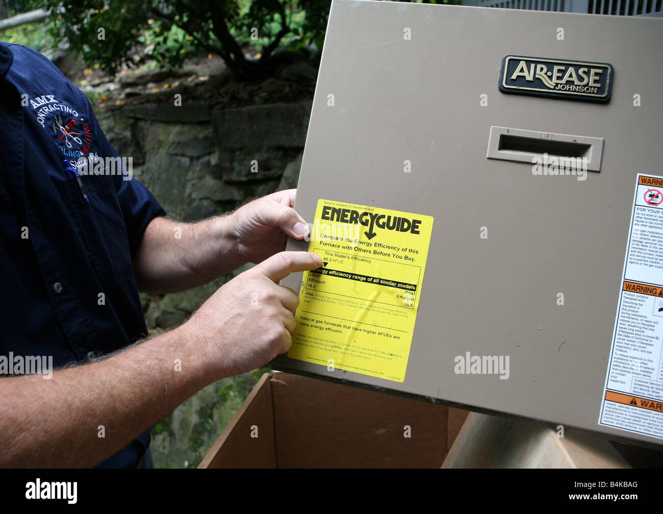 Installation of new high-efficiency gas furnace Stock Photo - Alamy