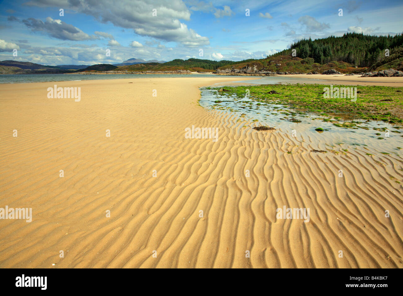 Sandy beach ripples, Singing sands, Arivegaig, Kentra Bay, Ardnamurchan ...