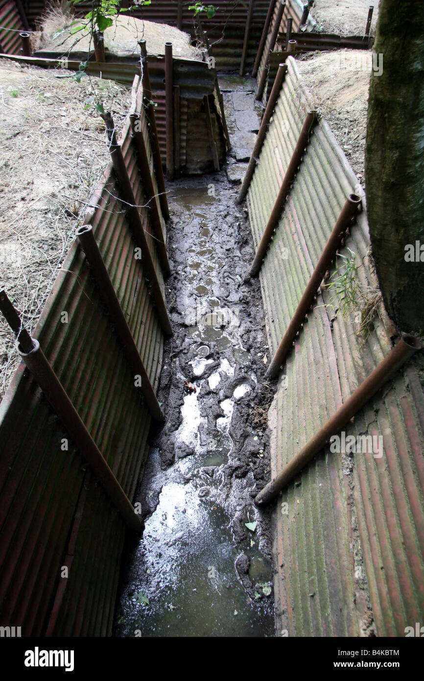 A muddy trench at the Sanctuary Wood Museum (near Hill 62), just ...