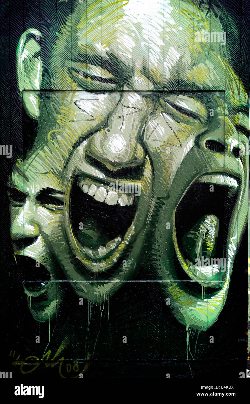 graffiti art graphic ilustration portraits three scream agony stress ...