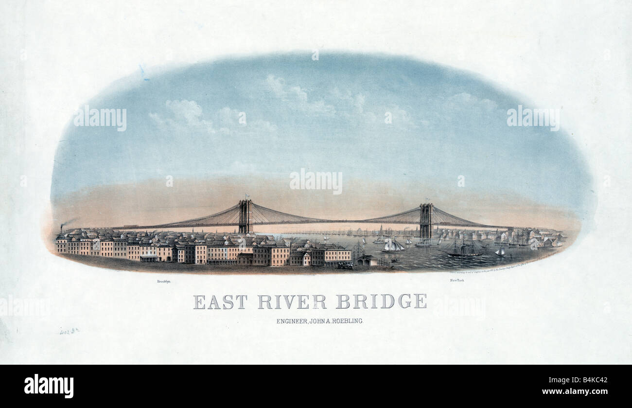 Brooklyn Bridge 1873 Stock Photo - Alamy