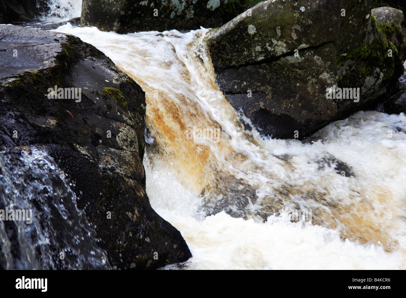 Waterfalls in the Fee Burn running through Glendoll Forest, Angus ...