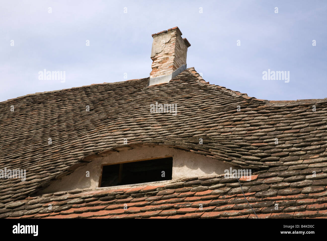 Sibiu Transylvania Romania Europe Eyes of Sibiu on tiled roof of old ...