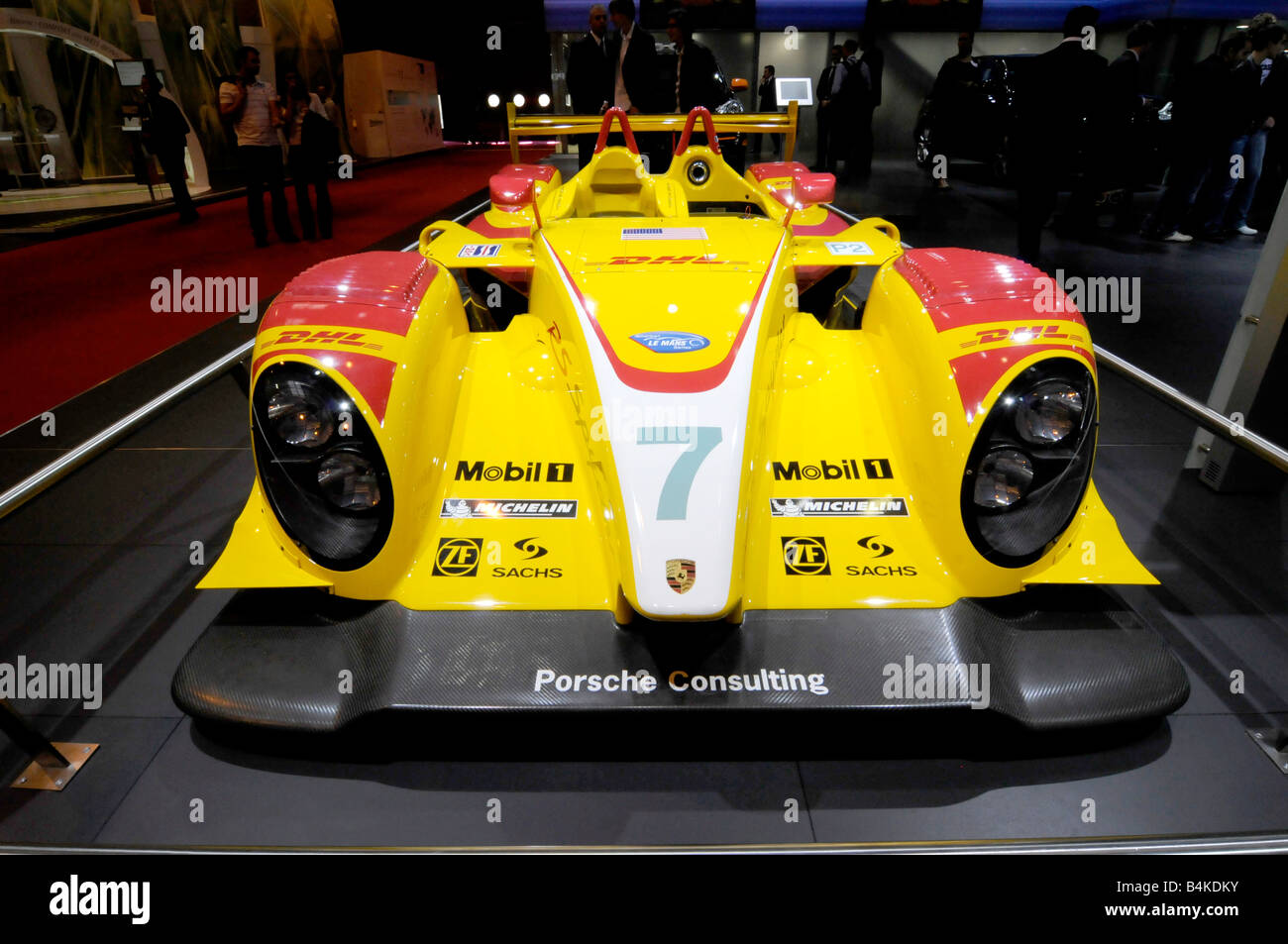 A Formula One racing car exhibited at the Paris International Auto ...