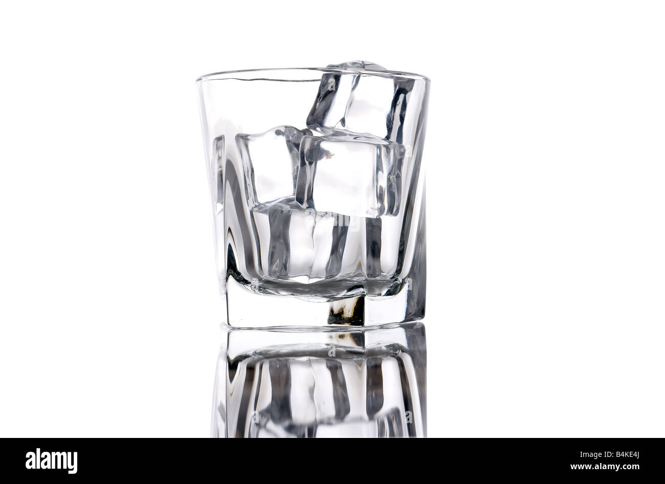 Empty glass with ice cubes Stock Photo - Alamy