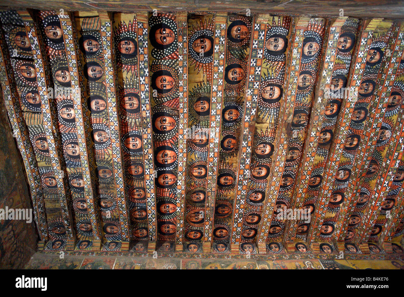 The ceiling of Debre Berhan Selassie Church, Gondar, Ethiopia Stock ...