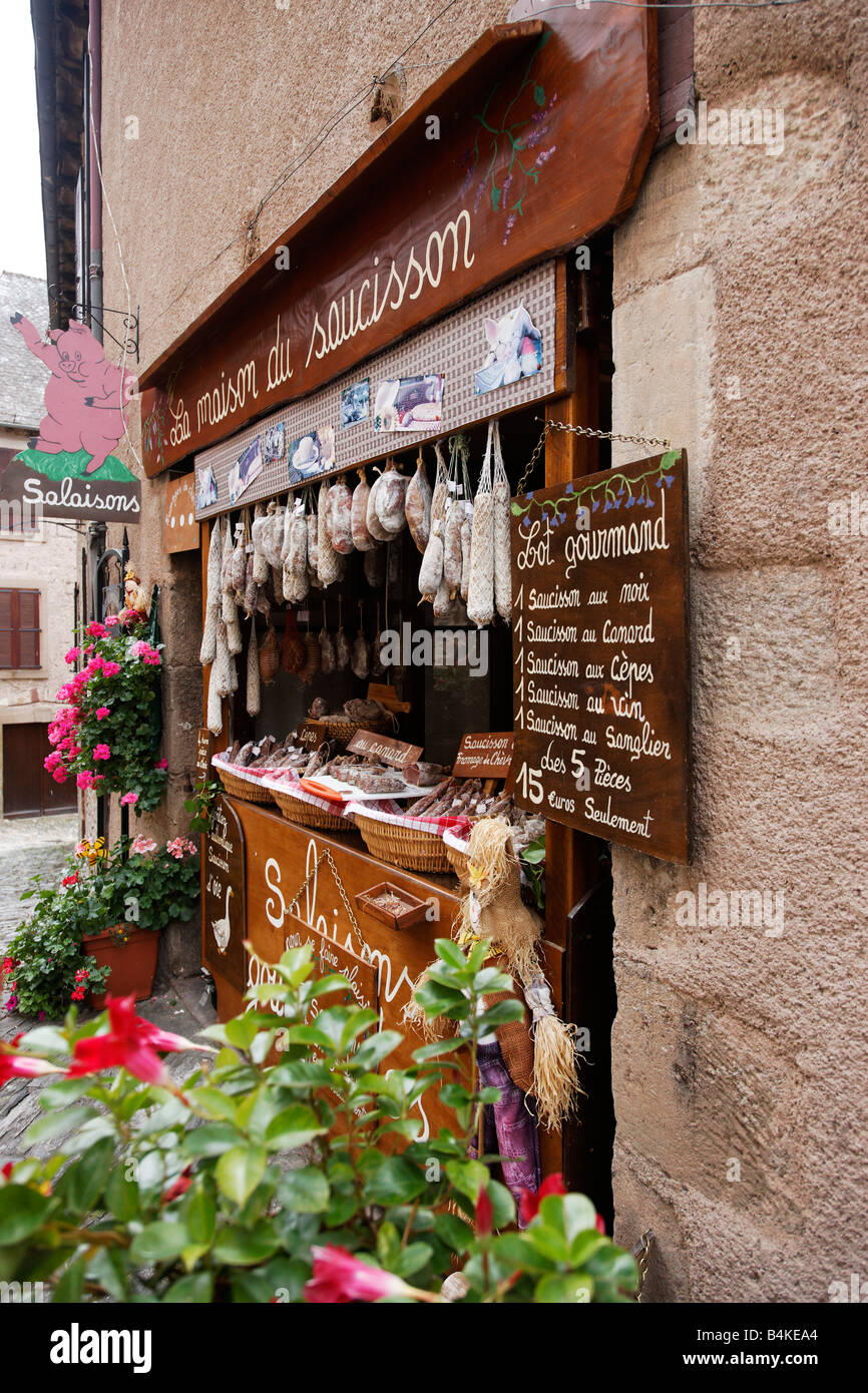 A French Sausage shop in Conque Stock Photo - Alamy