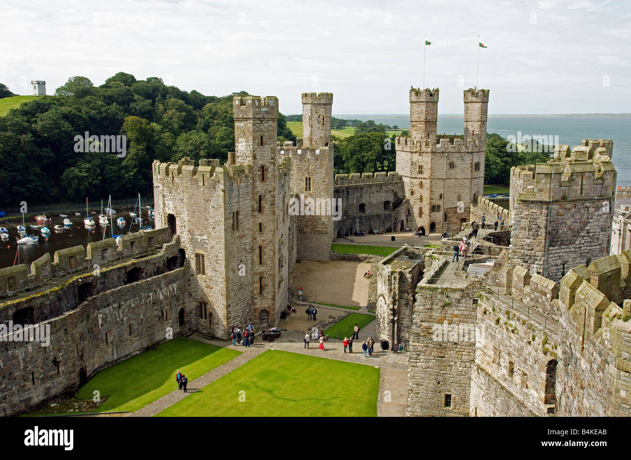 Caernarfon Castle in Gwynedd North West Wales Stock Photo - Alamy