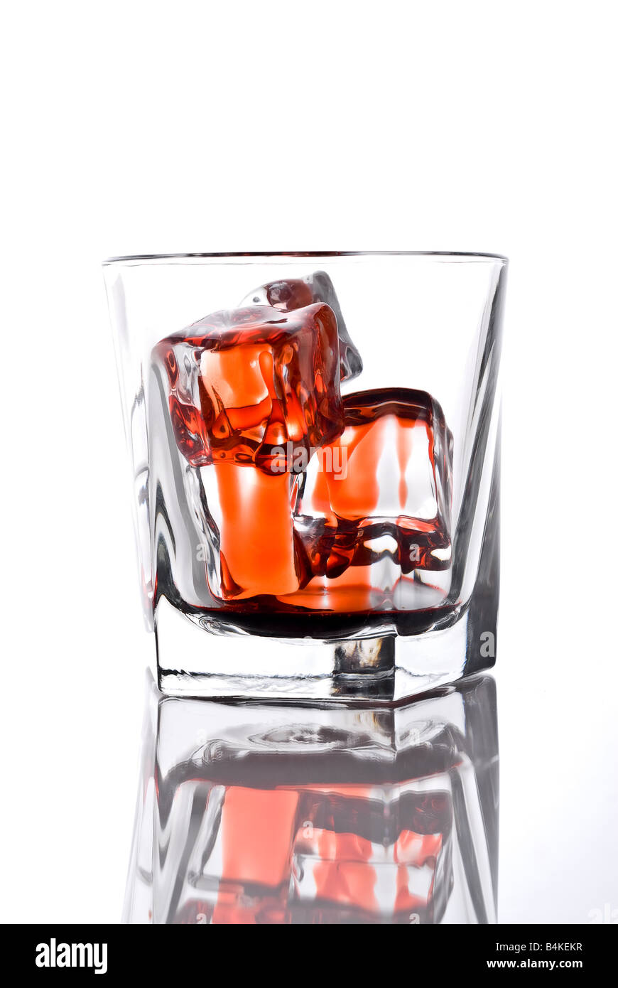 Glass with bloody ice cubes Stock Photo - Alamy