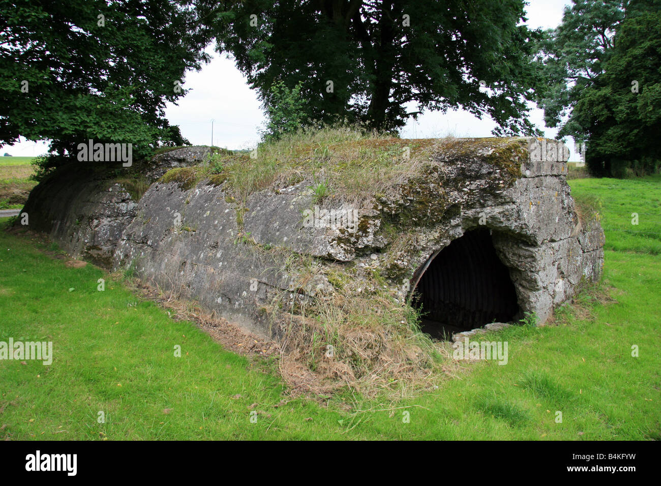 A German World War One bunker in a peaceful field in Martinpuich ...