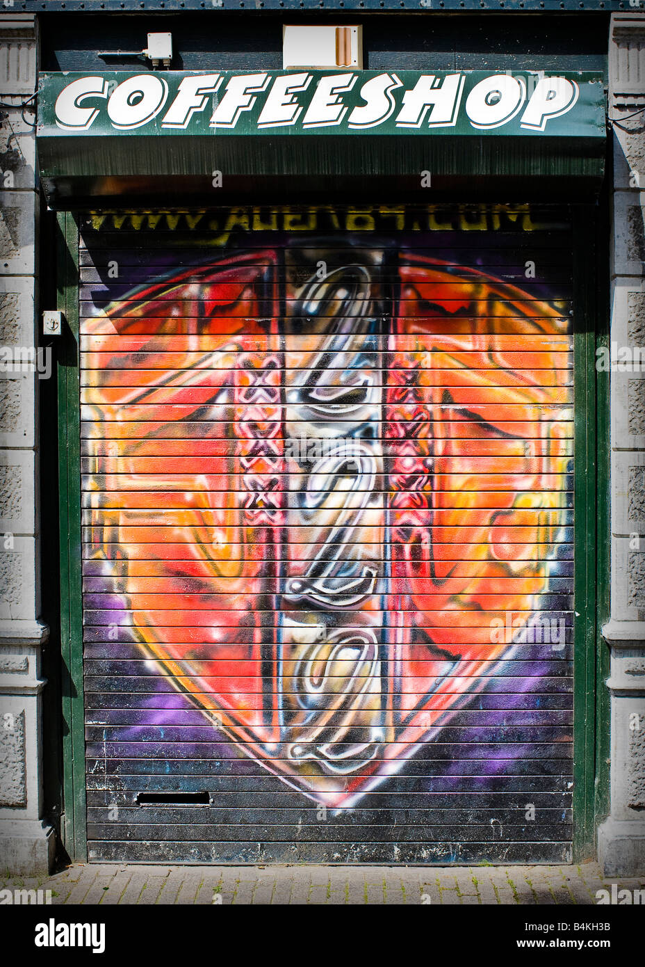 Colourful exterior of an Amsterdam coffee shop, Netherlands Stock Photo ...