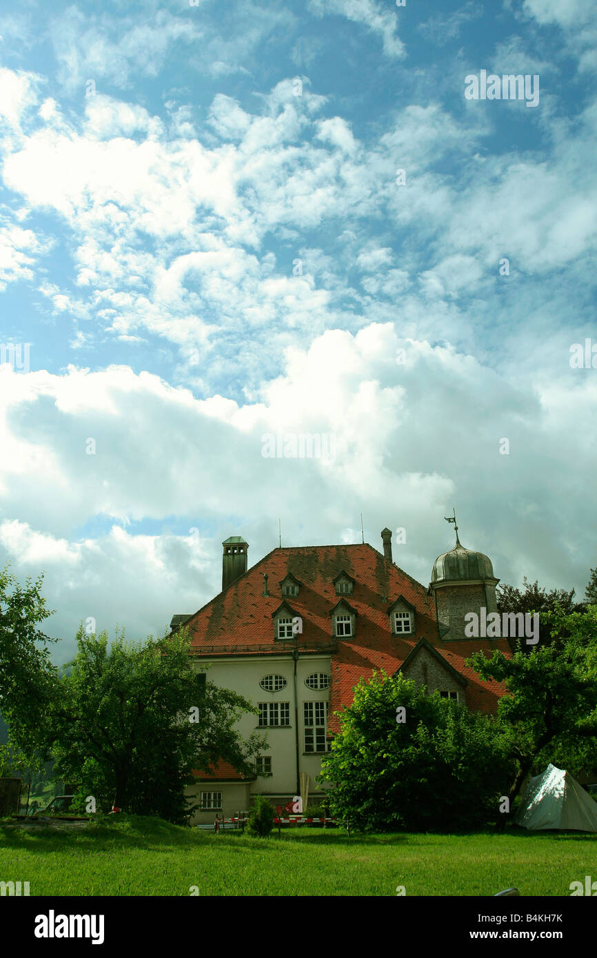 Beautiful old style mansion in German Alps Stock Photo - Alamy
