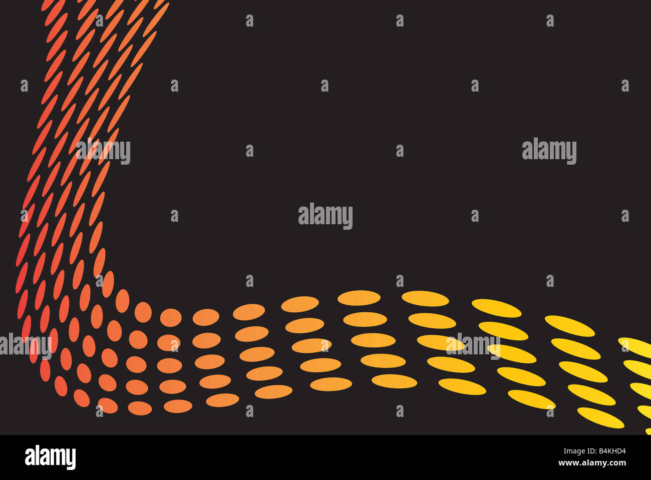 A layout with curved dots over a black background Stock Photo - Alamy