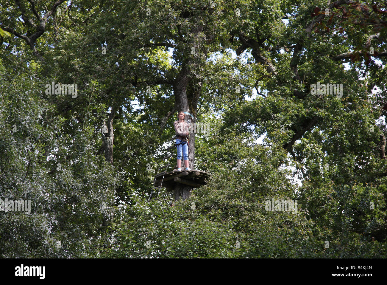 Girl on a zip wire Stock Photo - Alamy