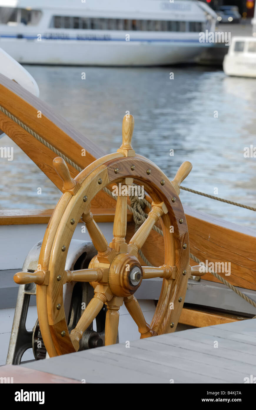 A steerable wheel of the sailing ship Stock Photo - Alamy