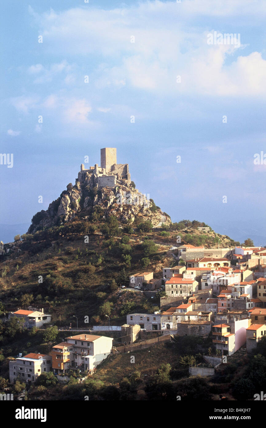 The Burgos Goceano old castle, 1100 age, near Nuoro, Sardinia island ...