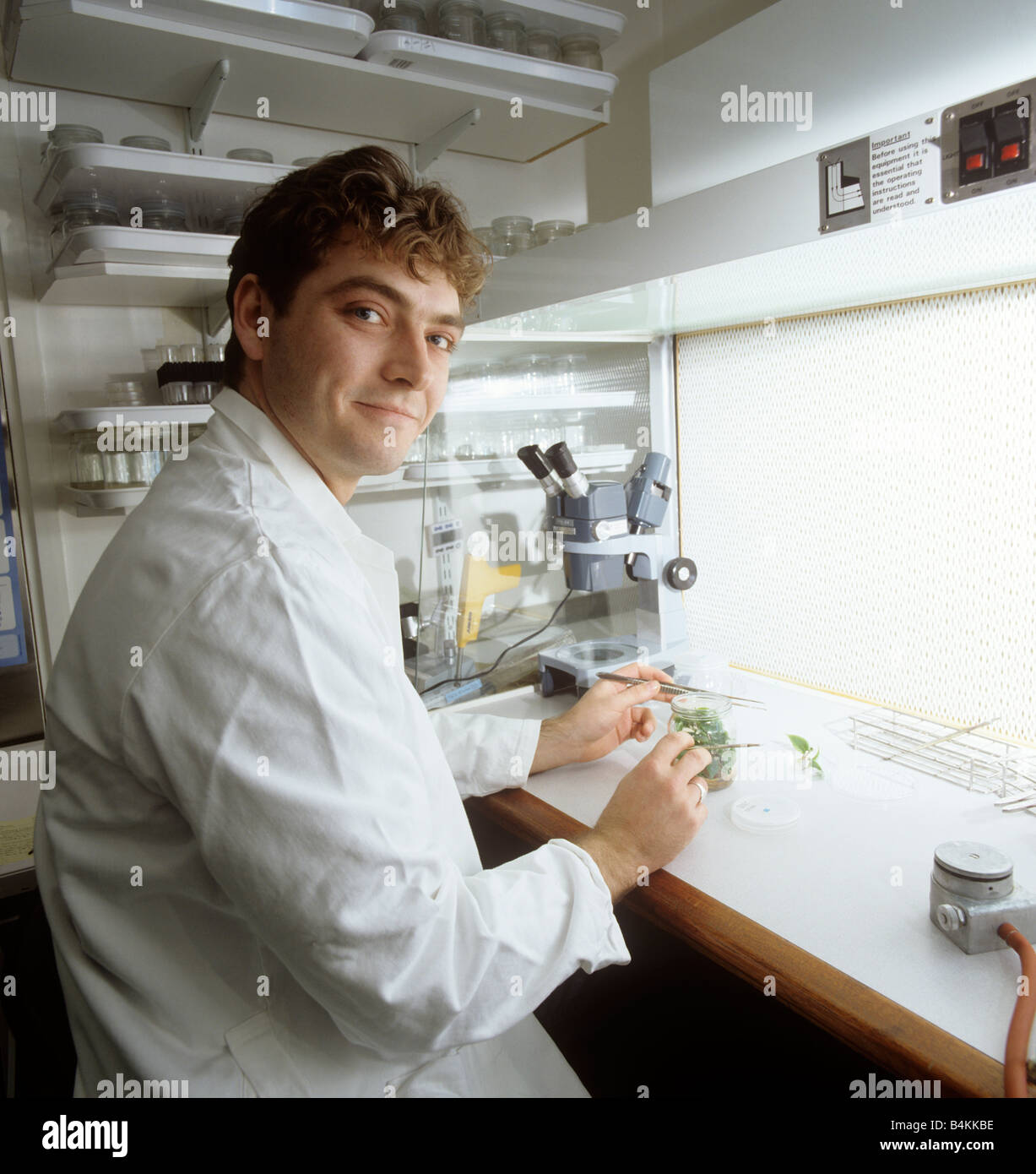 London Kew Gardens biologist Tim Wilkinson working in the Micro ...