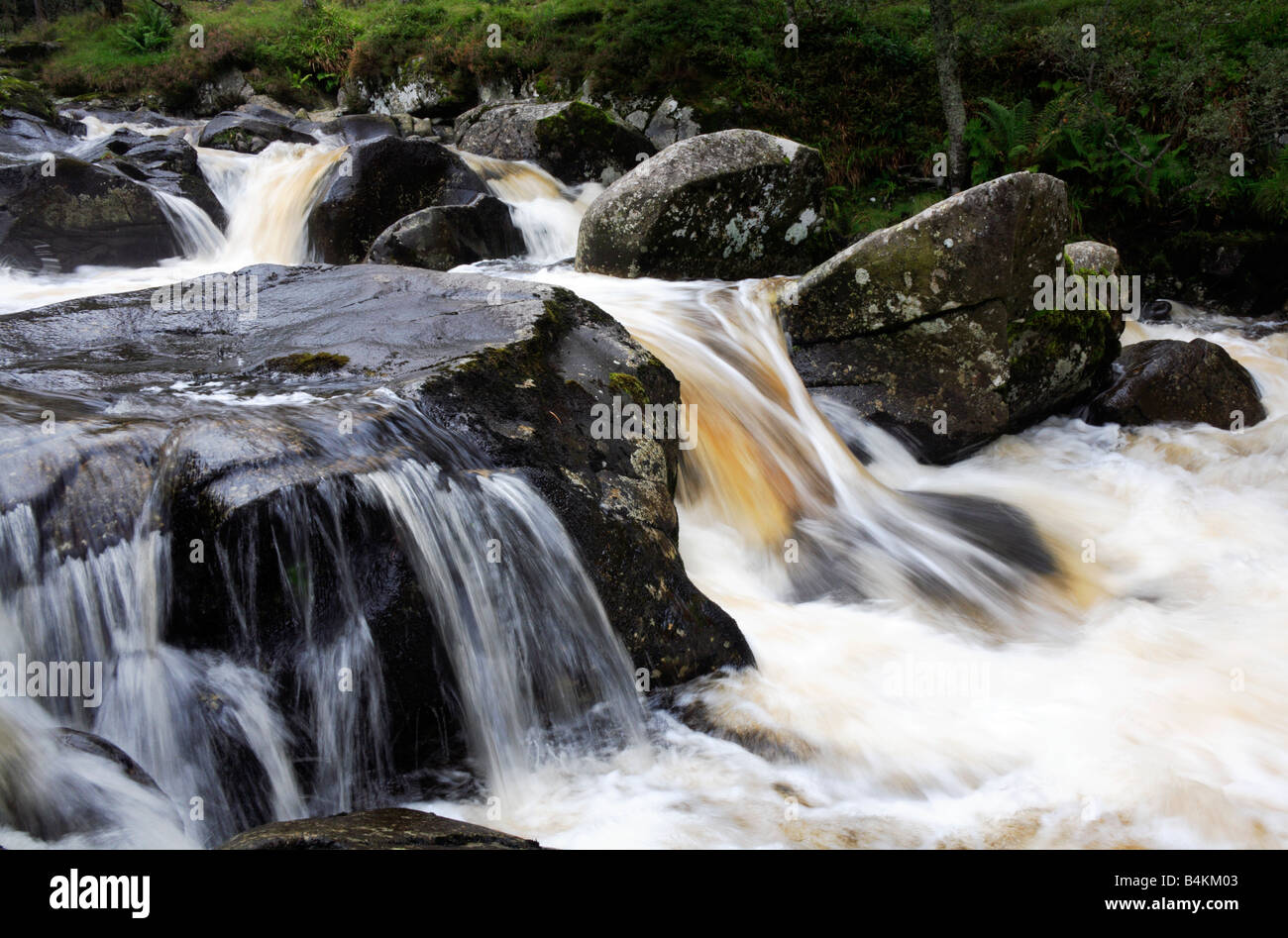 Waterfalls in the Fee Burn running through Glendoll Forest, Angus ...
