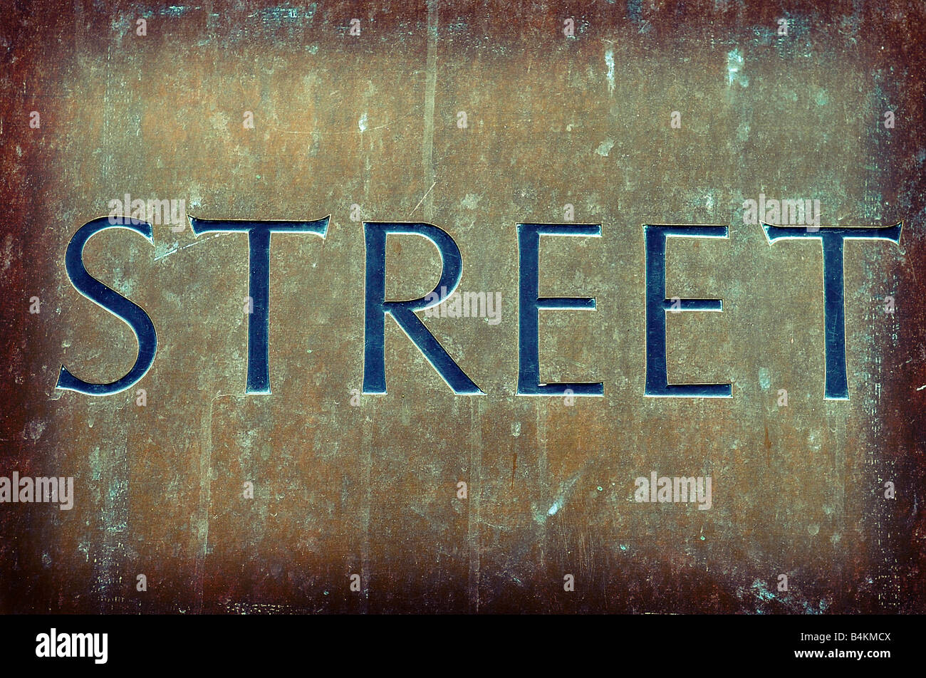 street plaque bronze lomo Stock Photo - Alamy