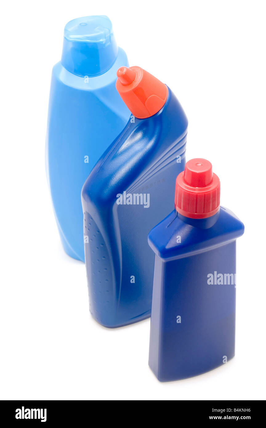 object on white kitchen utensil Blue plastic bottle Stock Photo - Alamy