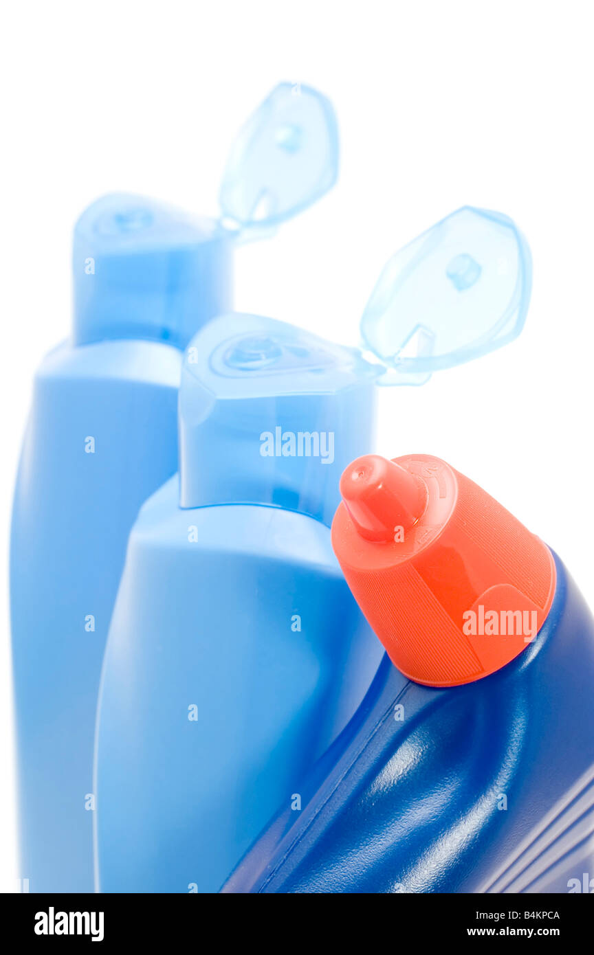 object on white kitchen utensil Blue plastic bottle Stock Photo - Alamy
