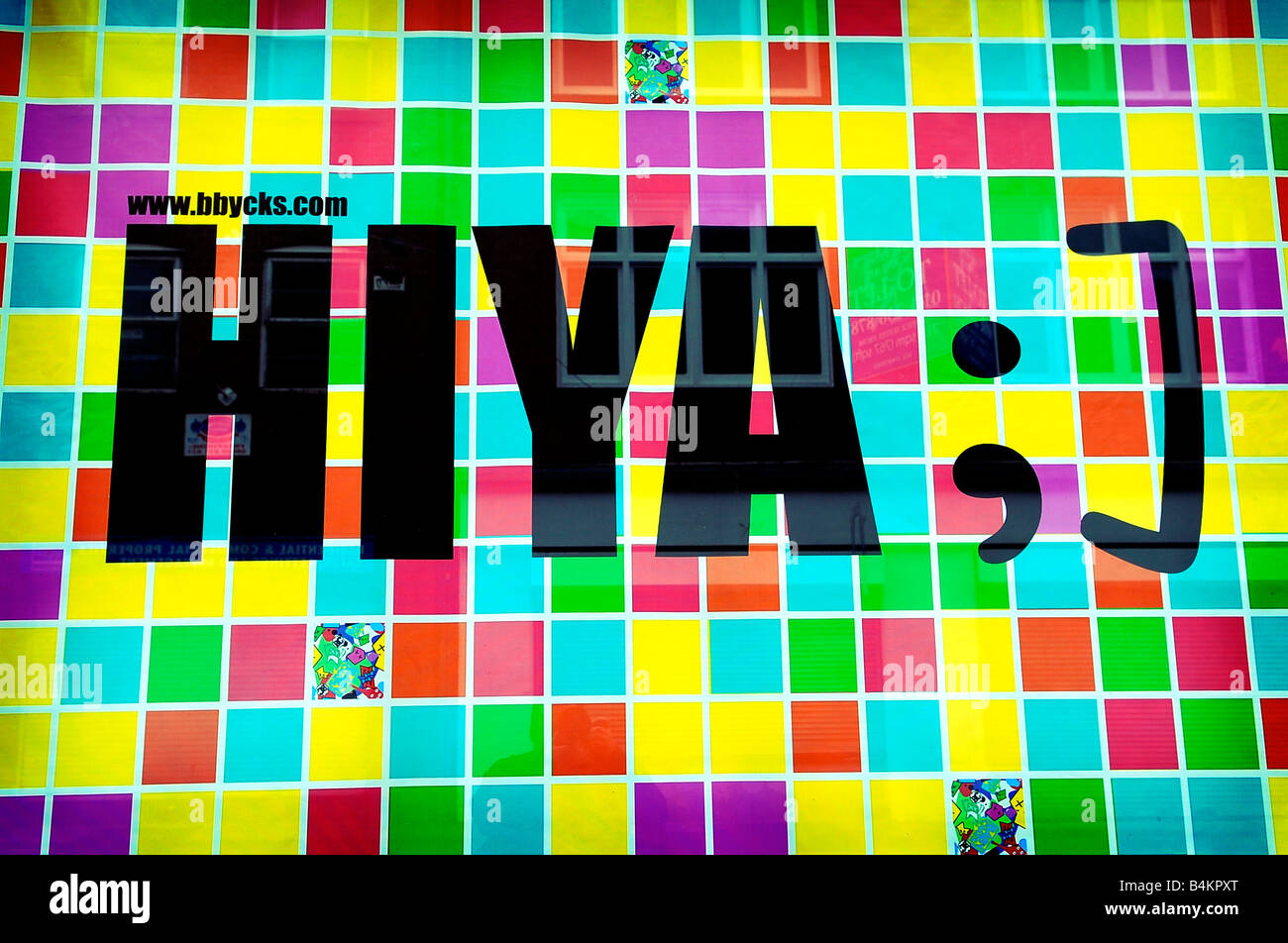 hiya store shop sign edge street manchester northern quarter uk england ...