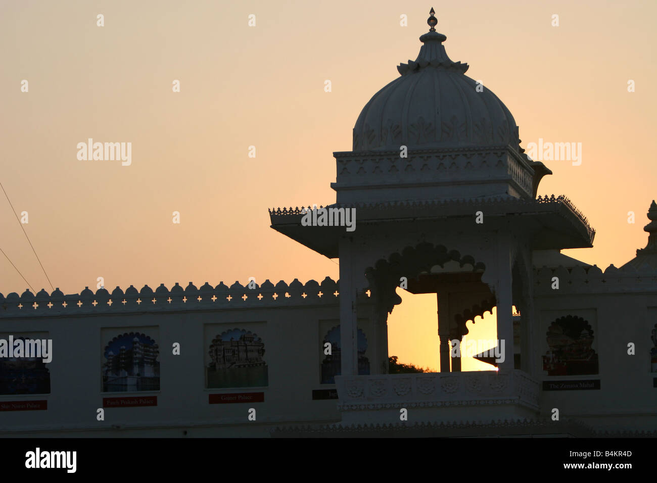 India a Buddhist temple at sunset Stock Photo - Alamy