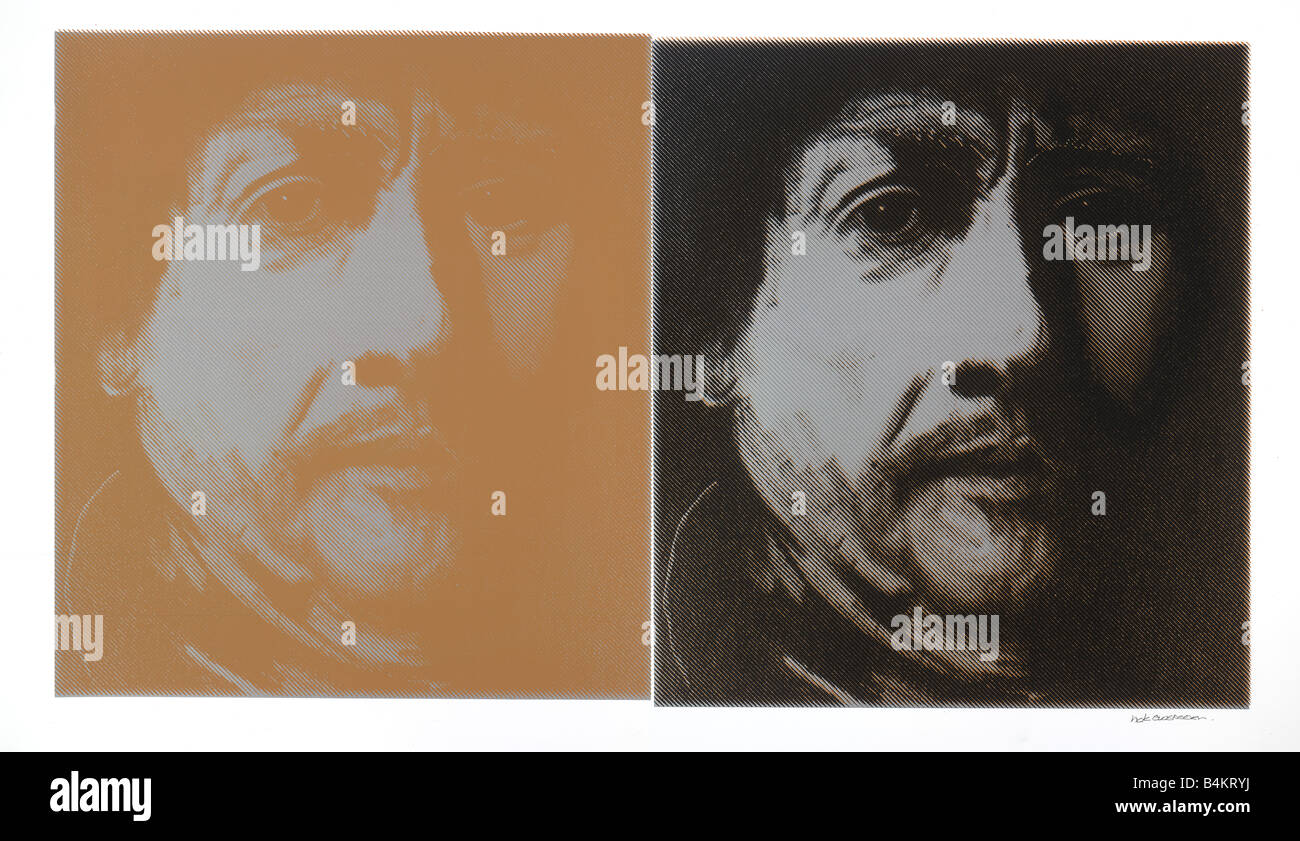 Rembrandt van Rijn, painter born in Leiden, 1606-1669 Silkscreen in duo ...