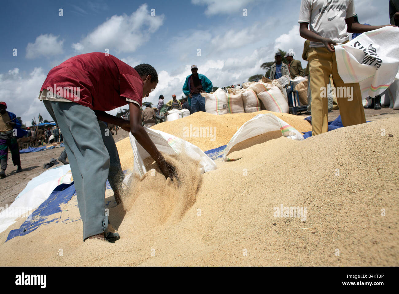Grain on sale at a market in Ethiopia Stock Photo - Alamy
