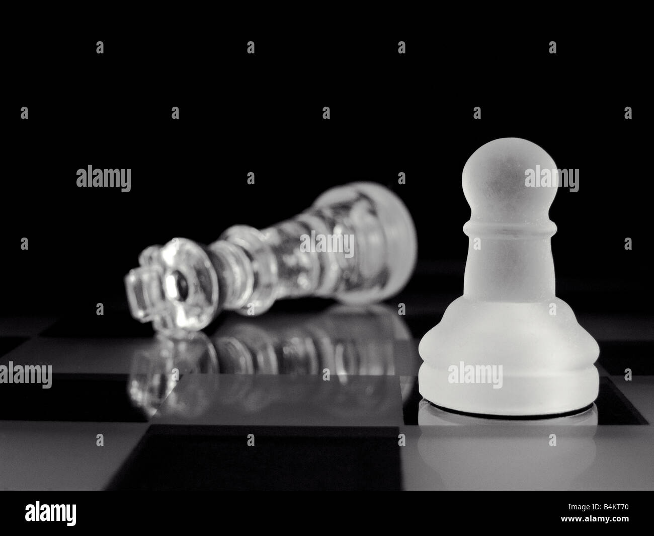 Glass Chess Set on Black Background Stock Photo - Alamy
