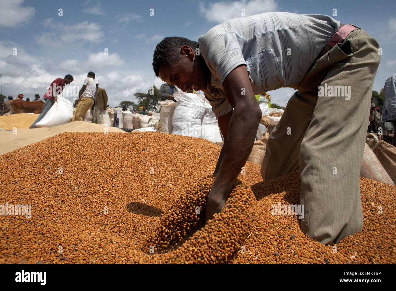 Grain on sale at a market in Ethiopia Stock Photo - Alamy